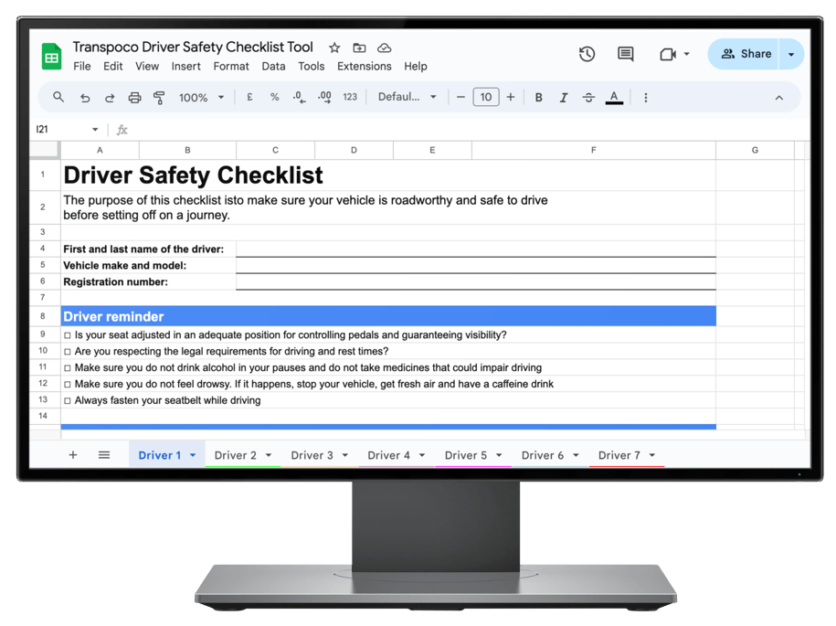 Tools - Driver Safety Checklist