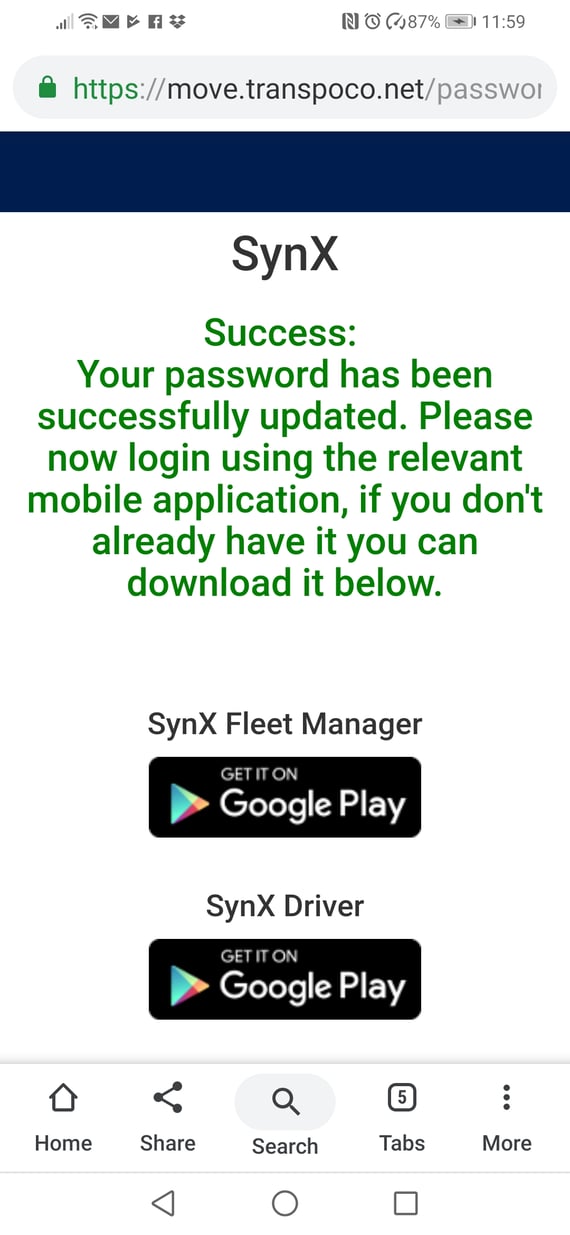 Walkaround Checks: How do I reset my password in the Transpoco Driver app?