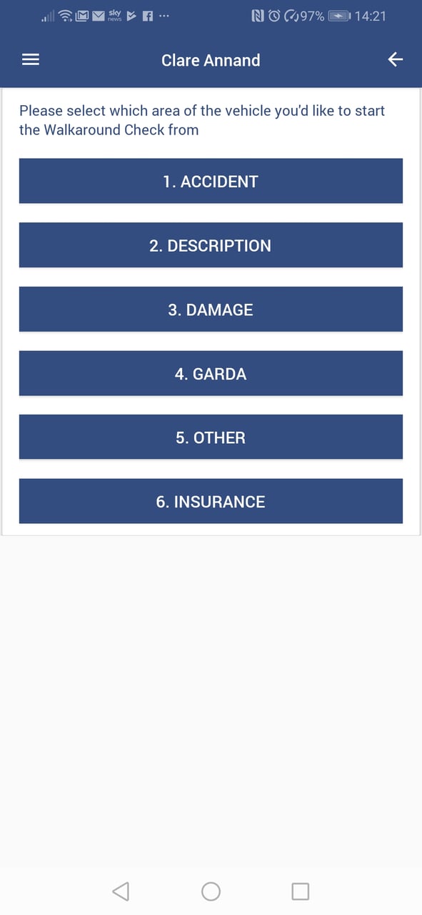 Walkaround Checks: How do I create an accident report using the ...